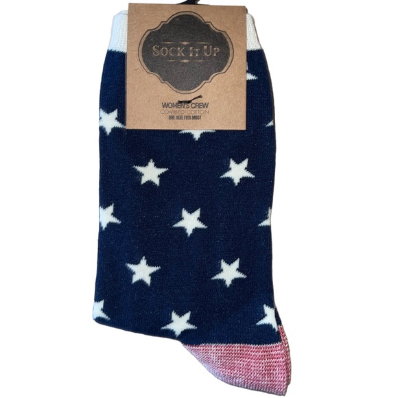 Sock It Up | Accessories | Nwt Sock It Up Womens Aop Of White Stars On ...